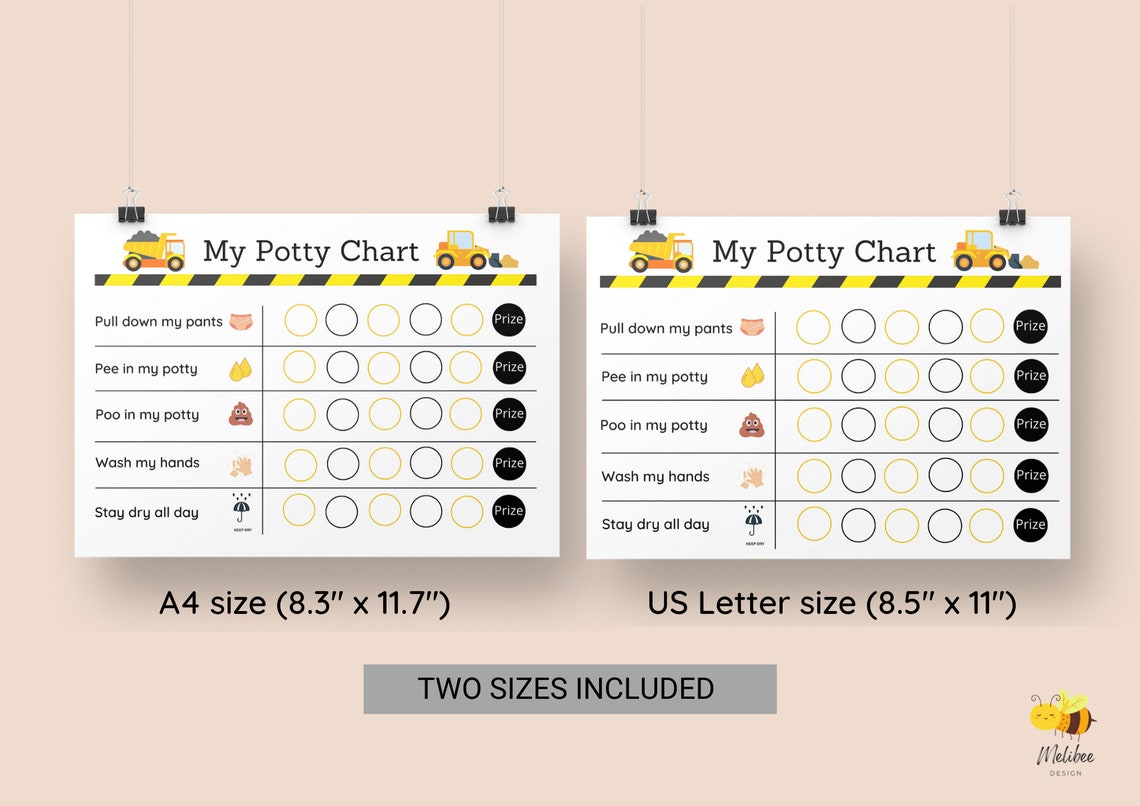 Printable Construction Potty Training Chart Sticker Chart - Etsy