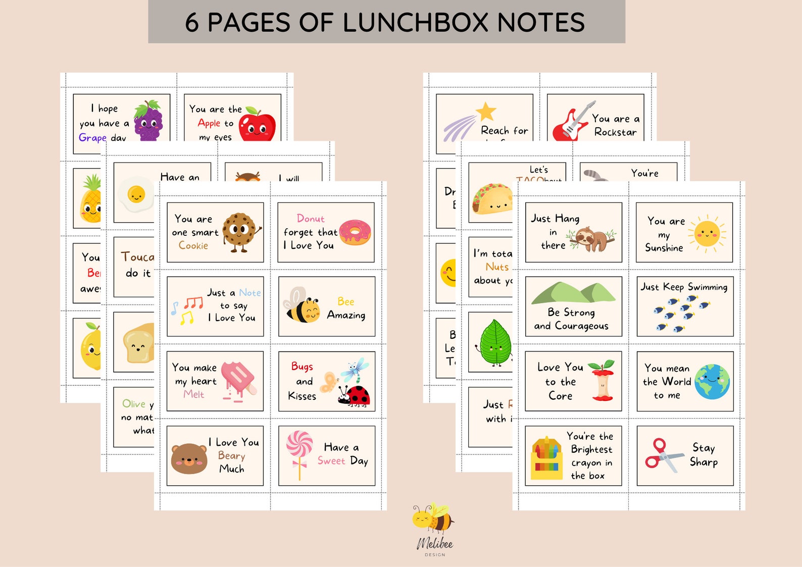 Printable Lunchbox Notes for Kids • Fun Notes for Kids • School Lunch ...
