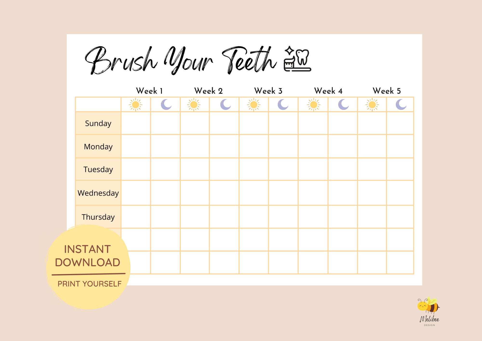 Printable Brushing Teeth Chart • Toddler Brushing • Kids Routine ...