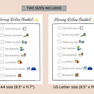 Printable Morning Routine Checklist • Daily Checklist • Kids Routine ...