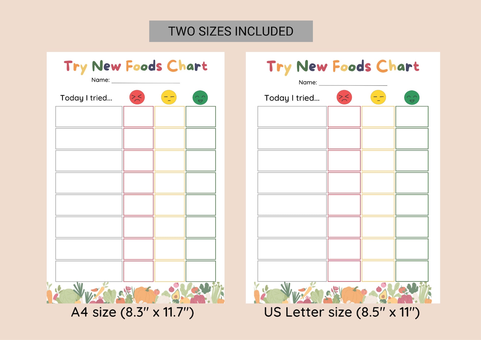 Printable Try New Foods Chart • Picky Eater Chart • Trying New Foods ...