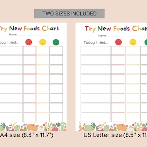 Printable Try New Foods Chart • Picky Eater Chart • Trying New Foods ...
