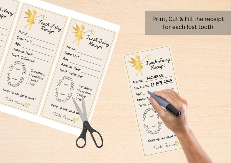 Printable Tooth Fairy Receipt • Tooth Fairy • Tooth Fairy Notes • Lost ...