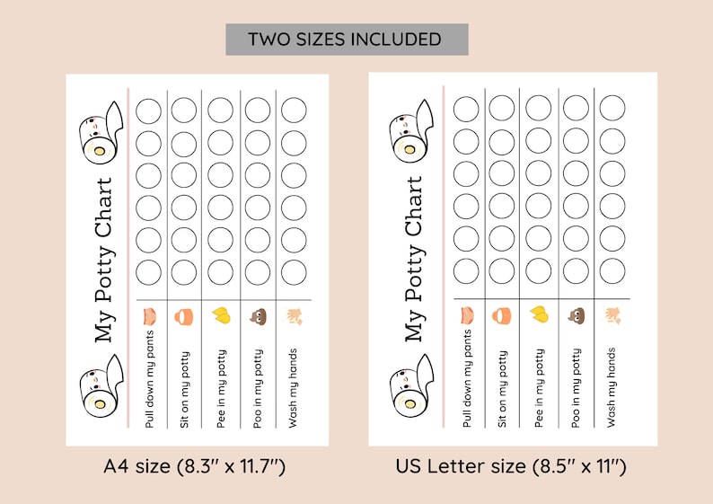 Printable Potty Training Chart • Potty Sticker Chart • Toddler Toilet ...