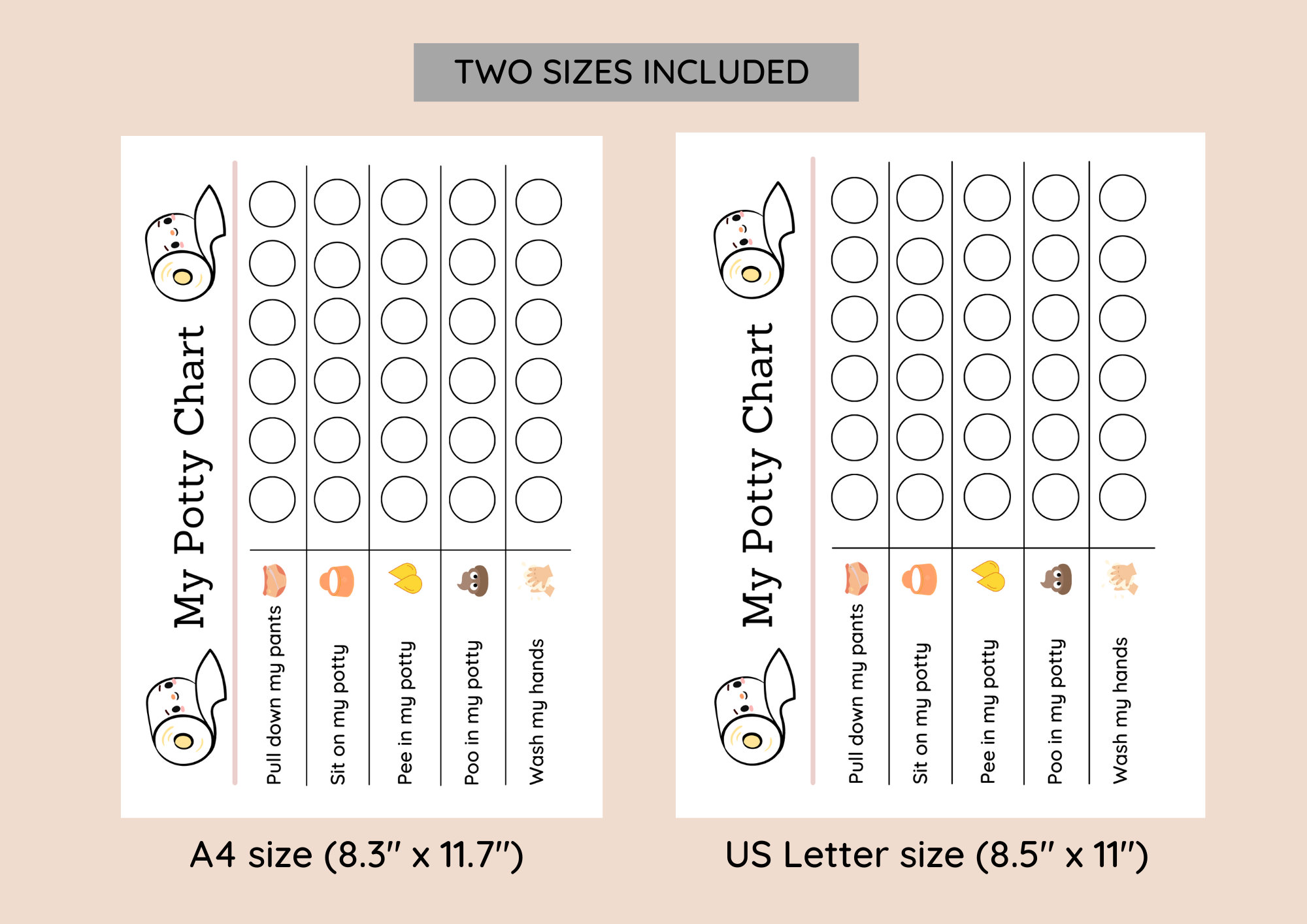 Printable Potty Training Chart • Potty Sticker Chart • Toddler Toilet ...