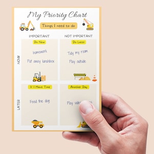 Printable Priority Chart • Decision Matrix • Eisenhower Matrix • Vision ...