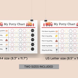 Printable Fire Truck Potty Training Chart Sticker Chart - Etsy