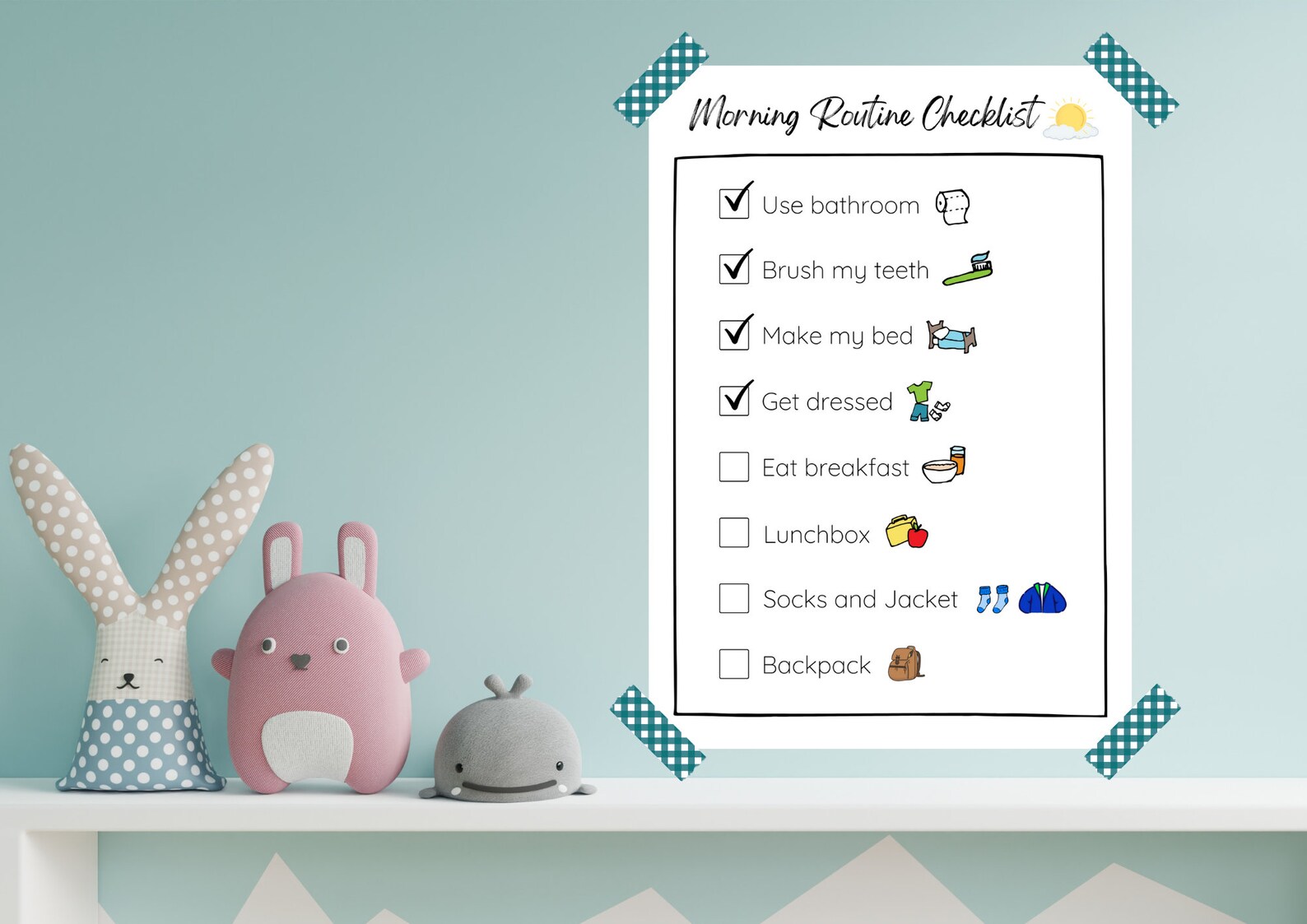 Printable Morning Routine Checklist • Daily Checklist • Kids Routine ...