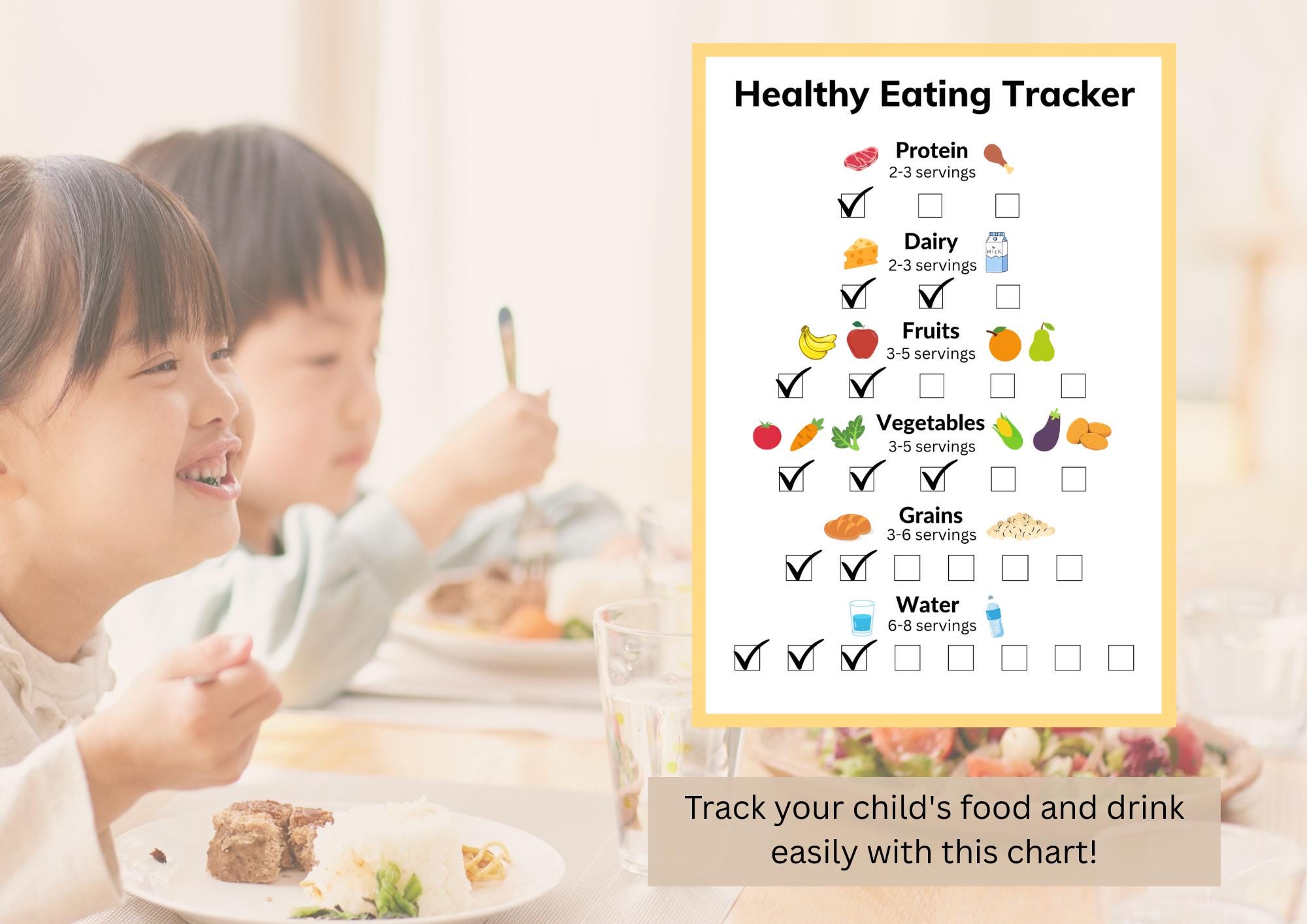 Printable Healthy Eating Tracker • Food Tracker • Kids Food Guide ...