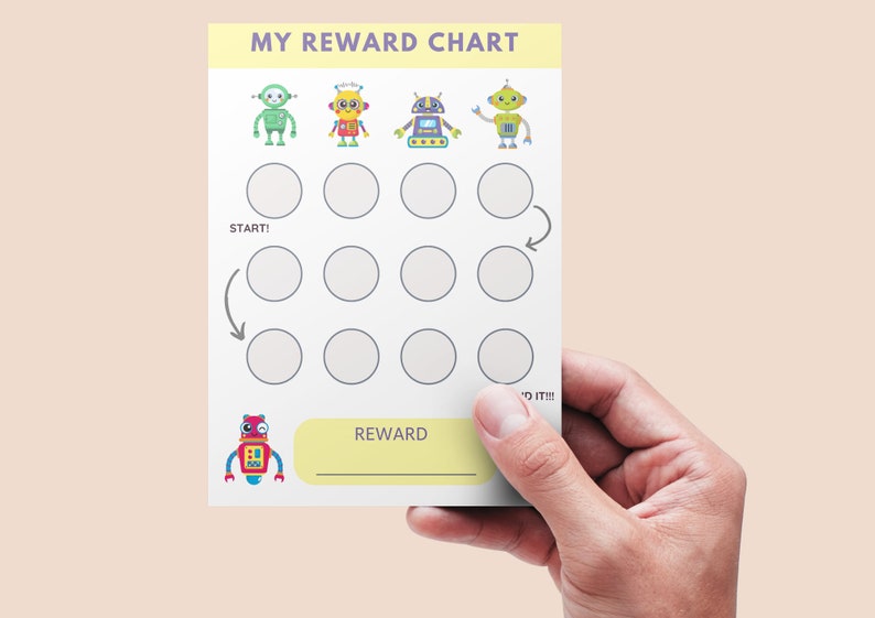 Printable Robot Reward Chart • Sticker Chart • Kids Reward Chart ...