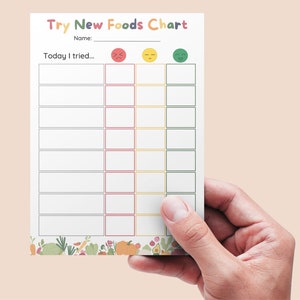 Printable Try New Foods Chart • Picky Eater Chart • Trying New Foods ...