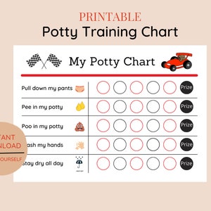 Printable Race Car Potty Training Chart Sticker Chart - Etsy