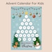 Printable Advent Calendar for Kids • Countdown to Christmas • Christmas ...