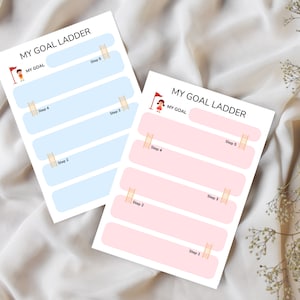 Goal Setting Ladder for Kids • Goal Ladder • Kids Goal Setting ...