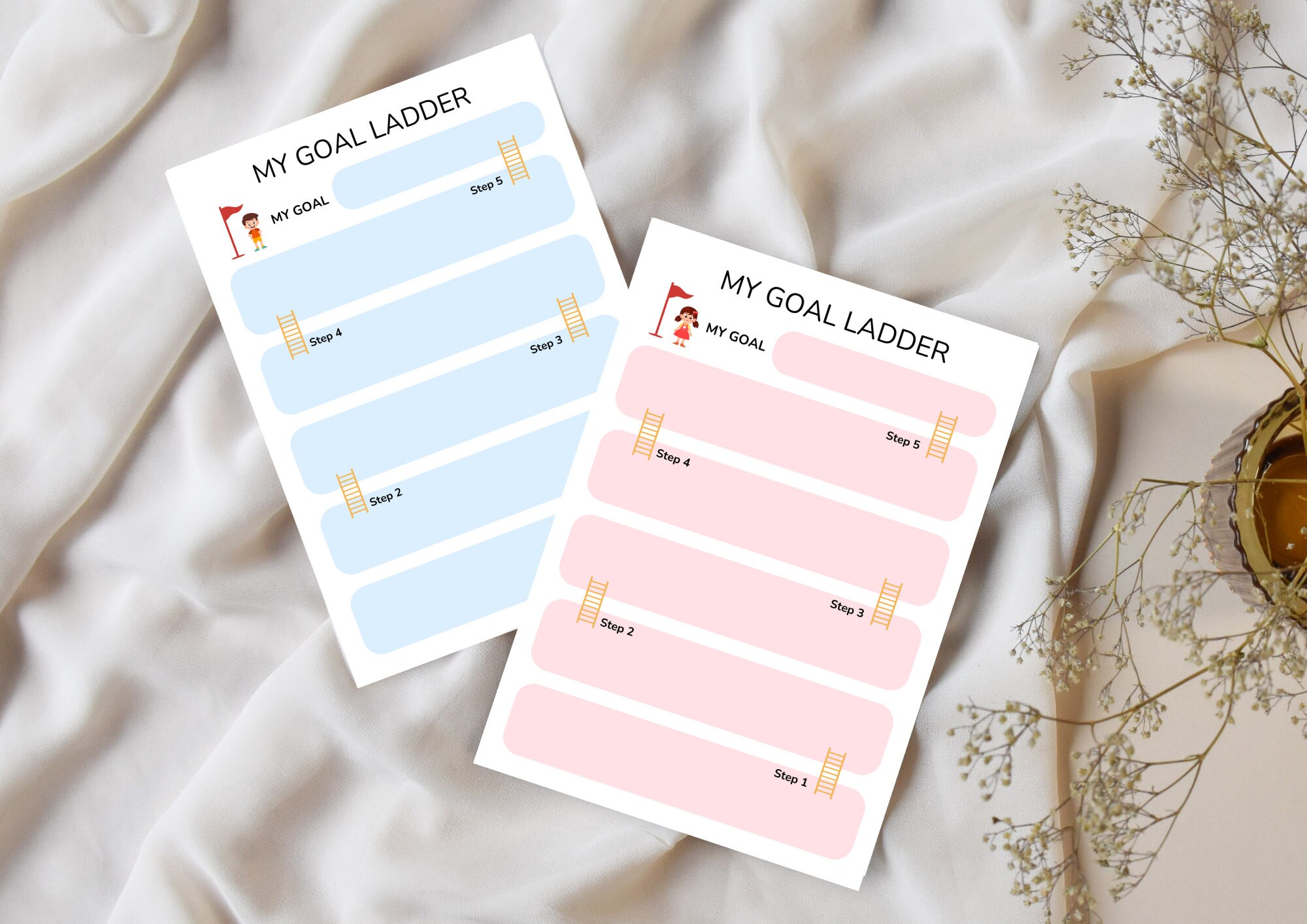 Goal Setting Ladder for Kids • Goal Ladder • Kids Goal Setting ...