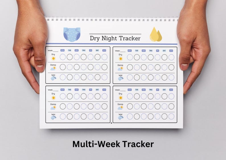 Printable Dry Night Bedwetting Chart • Dry Night Tracker • Toilet ...