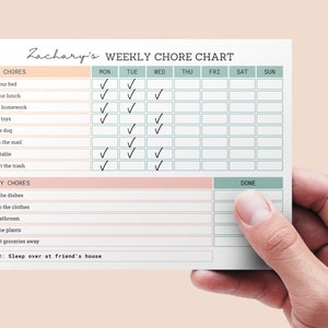 EDITABLE Daily Weekly Chore Chart • Printable Daily Weekly Schedule ...