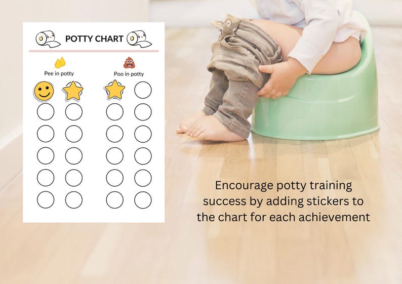 Printable Potty Training Chart • Potty Sticker Chart • Toddler Toilet ...