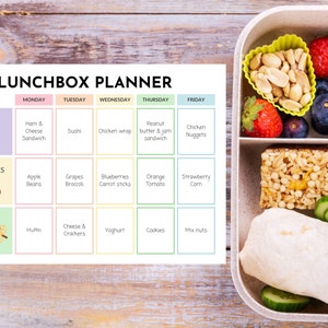 Printable Lunchbox Planner • School Lunch Box Planner • Packing Kids ...
