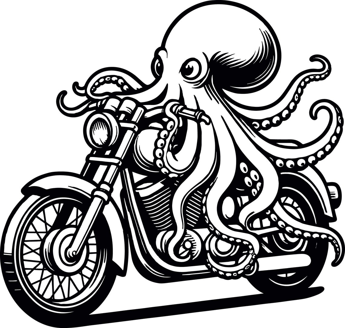 Octopus Motorcycle Svg,png,pdf and Ai Files - Etsy