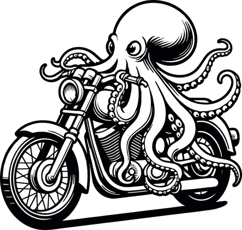 Octopus Motorcycle Svg,png,pdf and Ai Files - Etsy