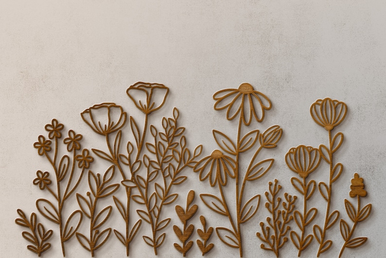 Wall Flowers Laser Cut Files, Png, Pdf, Ai, Svg, Dxf, Cricut Cut Files ...