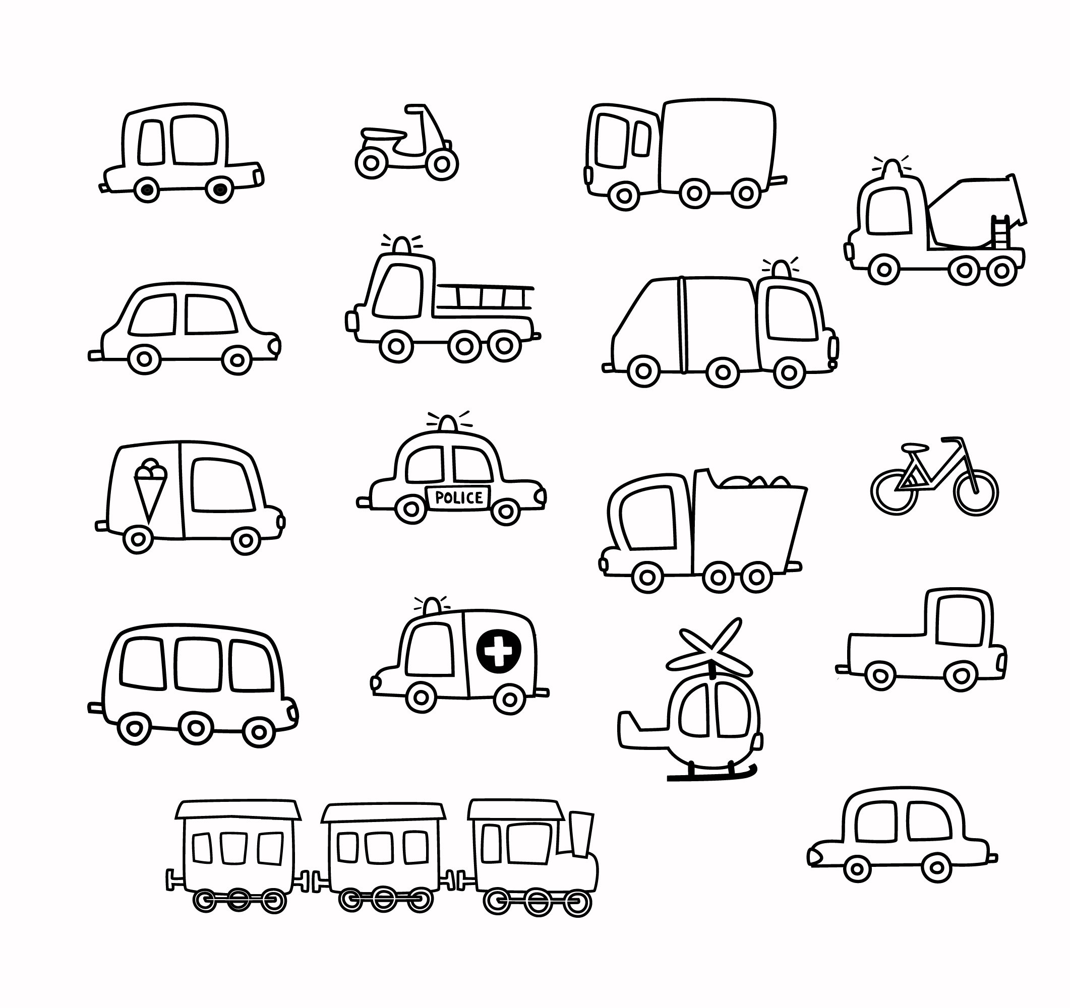 Vehicles Set Svg,pdf,png,ai,dxf Files - Etsy