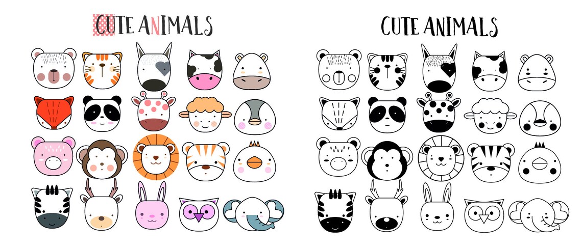 20 Cute Animal Svg, Png, Jpg, Dxf, Whale Cut File, Cute Animal, Animal ...