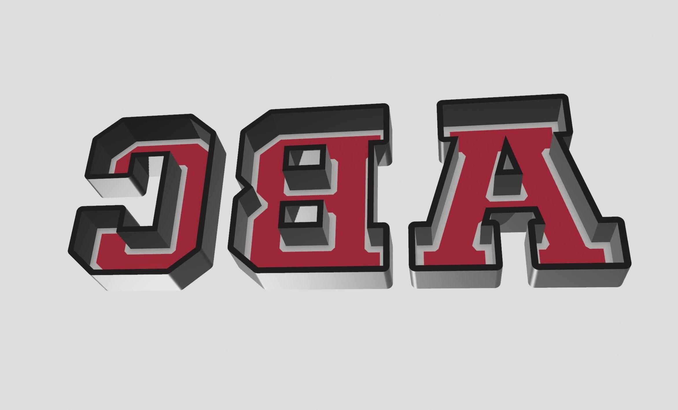 3D Printable Varsity Alphabet STL and OBJ Files | Bold Letters Numbers ...