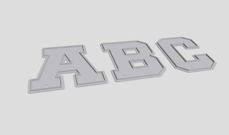 3D Printable Varsity Alphabet STL and OBJ Files | Bold Letters Numbers ...