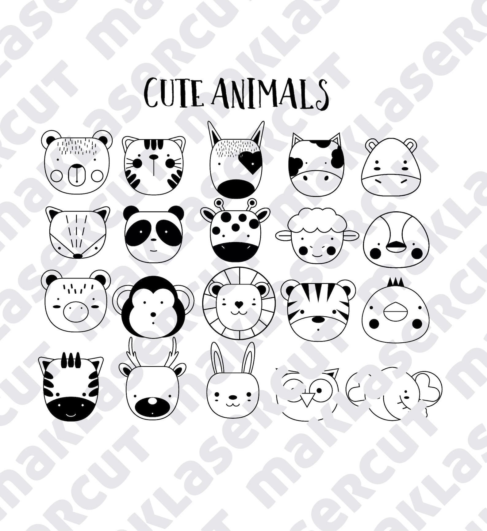 20 Cute Animal Svg, Png, Jpg, Dxf, Whale Cut File, Cute Animal, Animal ...