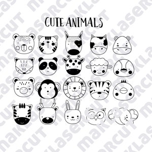 20 Cute Animal Svg, Png, Jpg, Dxf, Whale Cut File, Cute Animal, Animal ...