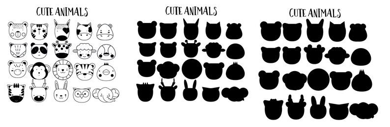 20 Cute Animal Svg, Png, Jpg, Dxf, Whale Cut File, Cute Animal, Animal ...