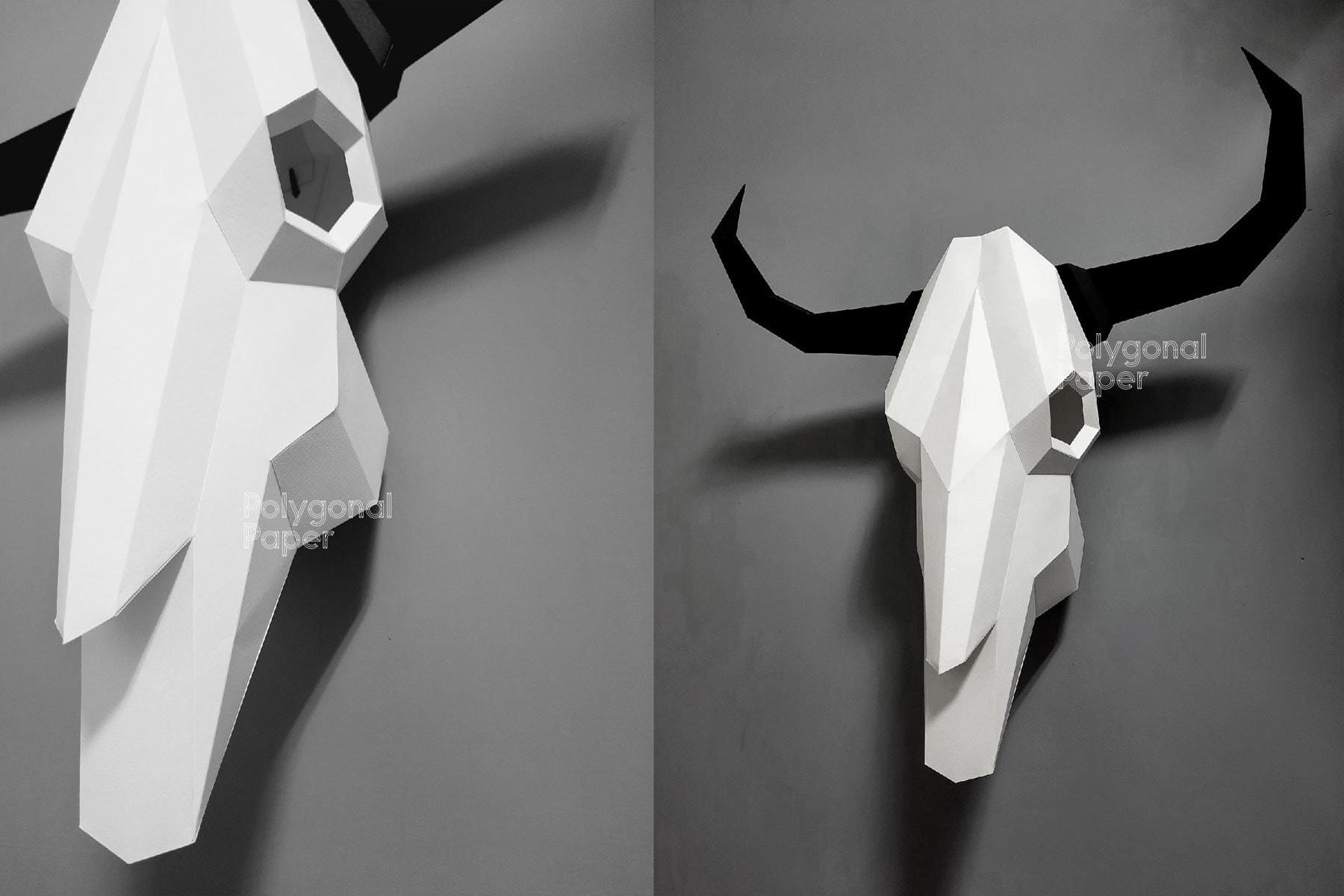 Bull Skull: Digital Files for Papercraft. Printable PDF - Etsy