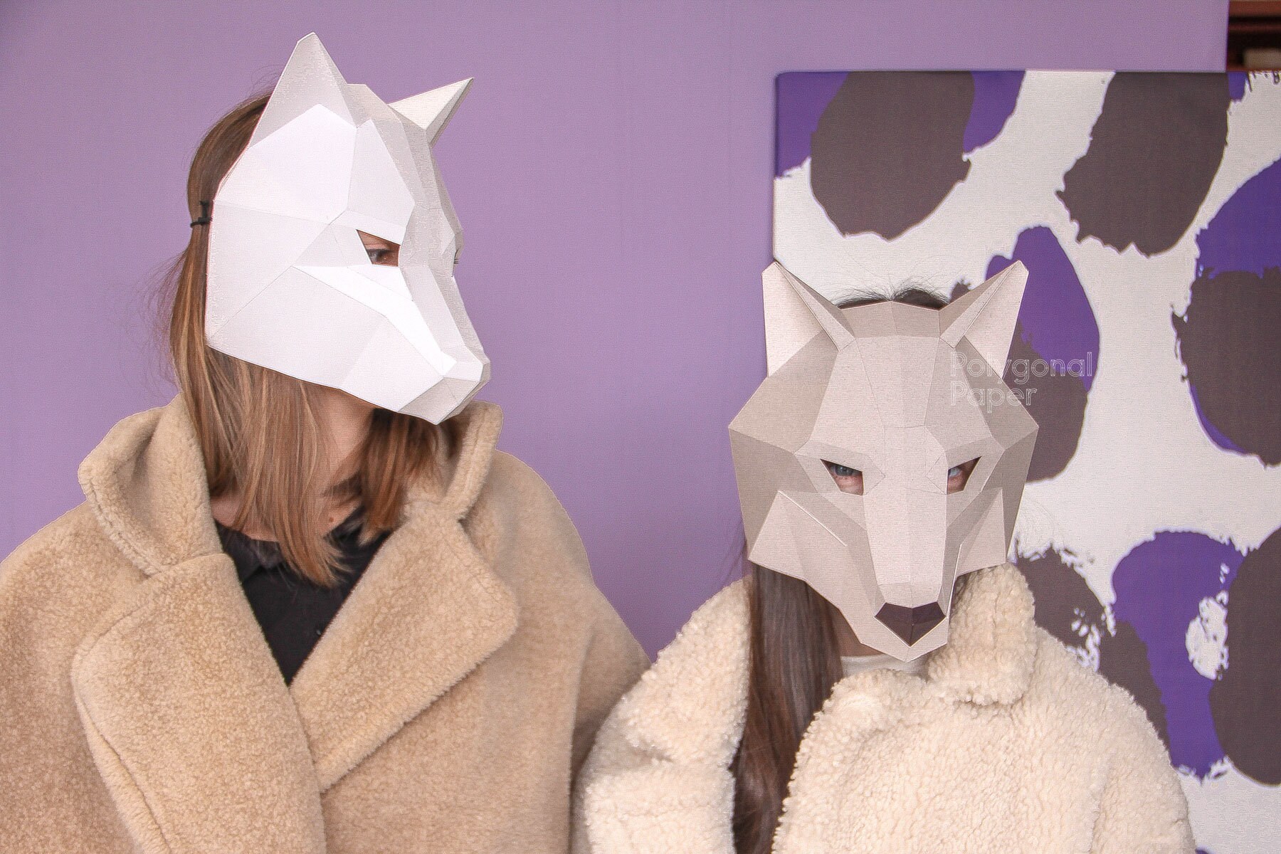 Wolf Mask: DIY Papercraft Model. Printable PDF Template, DXF Drawings ...