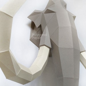 Mammoth Head: Digital Files for Papercraft. Printable PDF Template, DXF ...