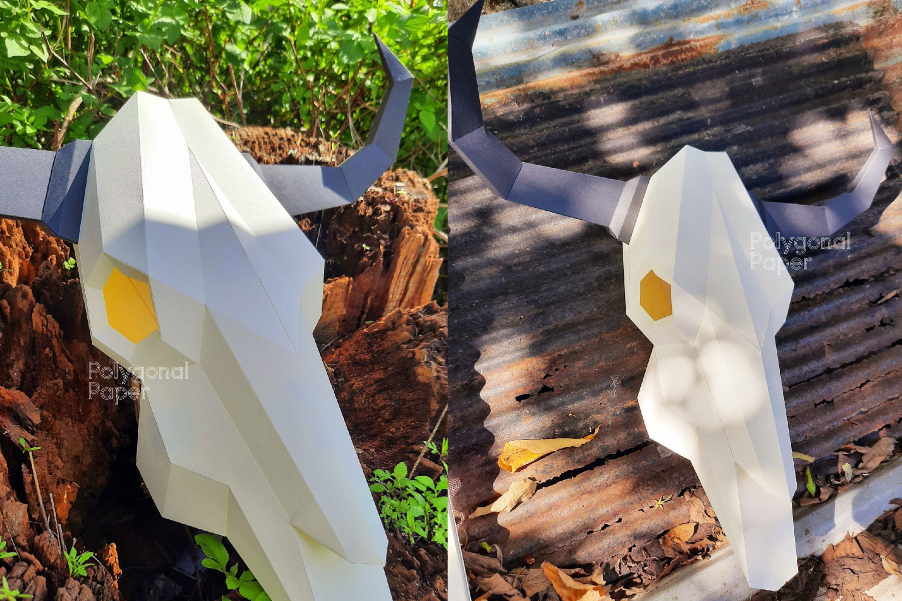 Bull Skull: Digital Files for Papercraft. Printable PDF - Etsy