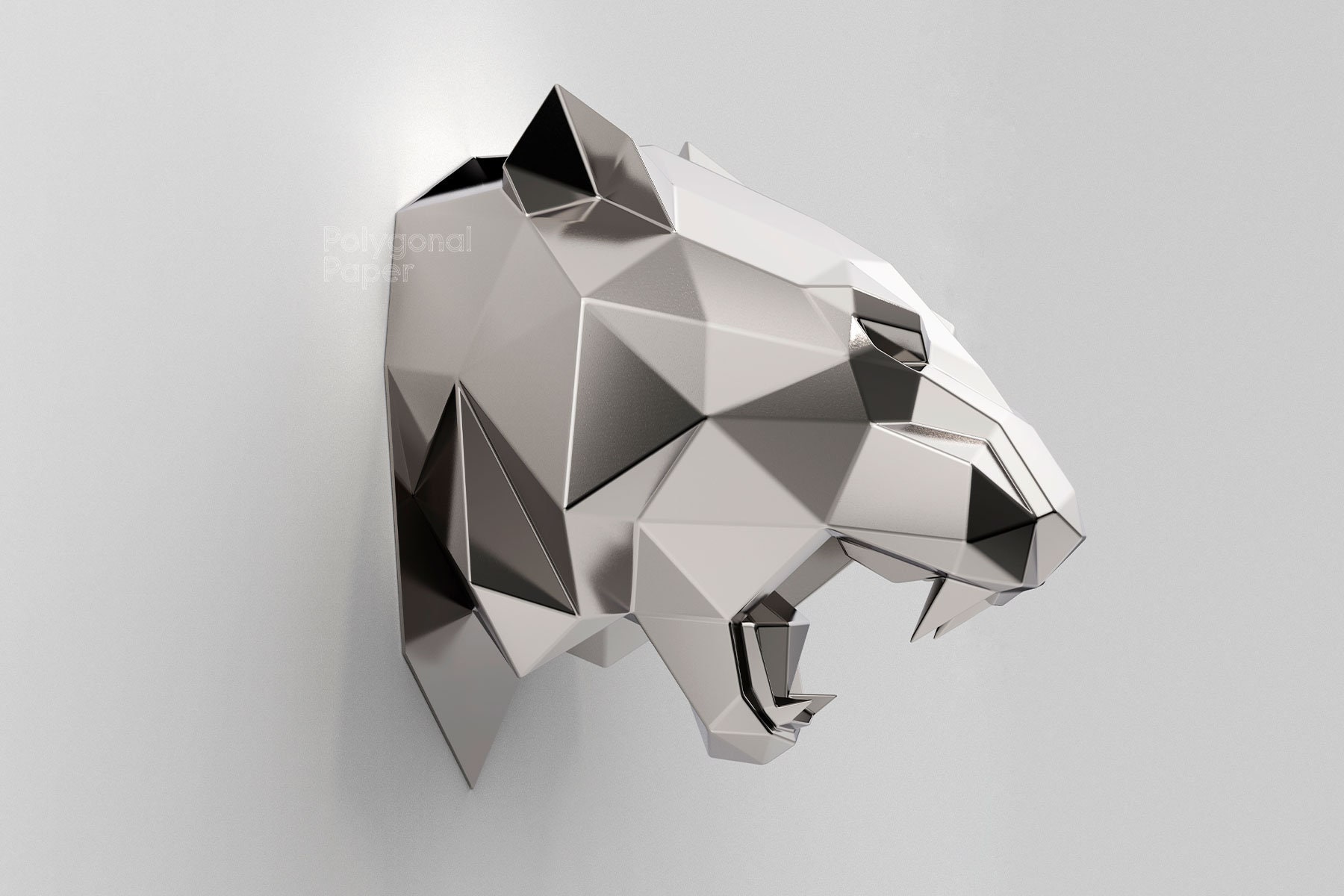 Tiger in DXF Format for Assembly from Metal. Template for Geometric Polygonal Park Sculpture of ...