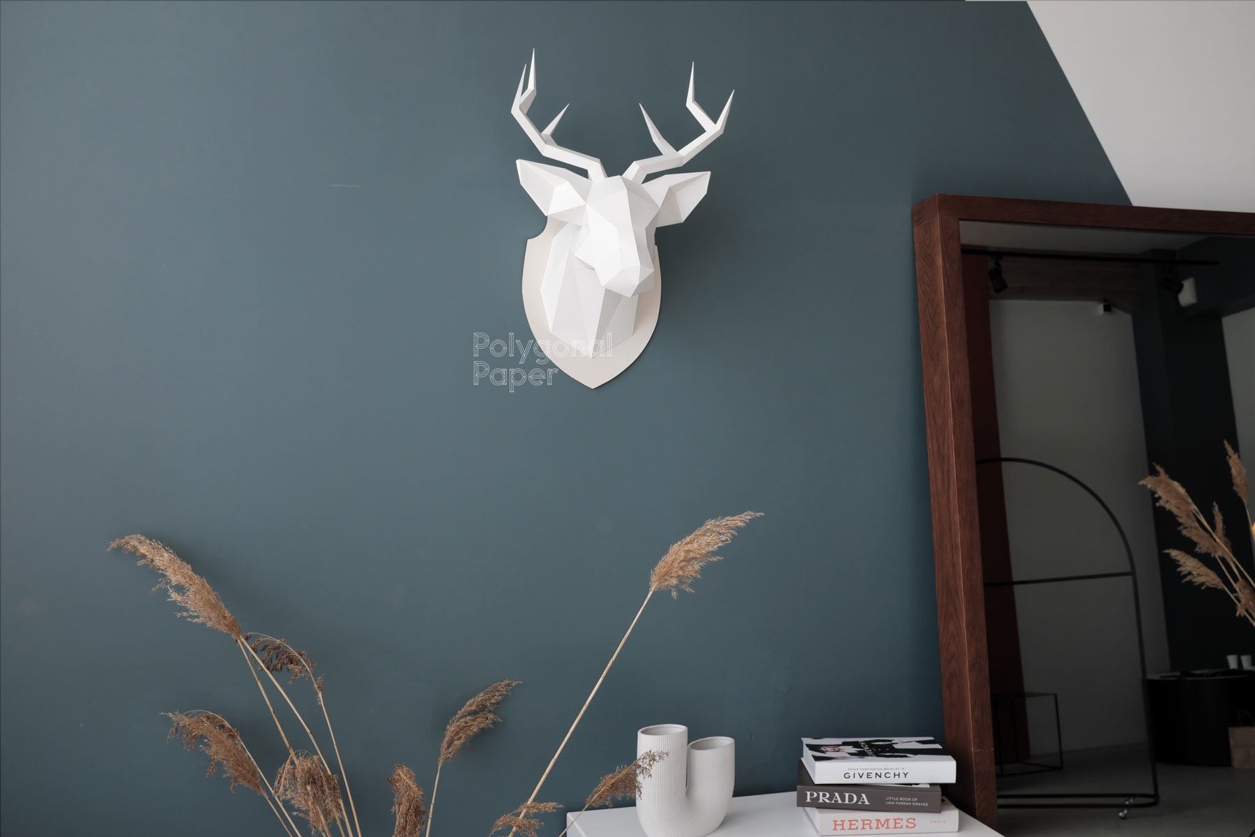 Deer Head: DIY Papercraft Sculpture. Printable PDF Template, DXF ...