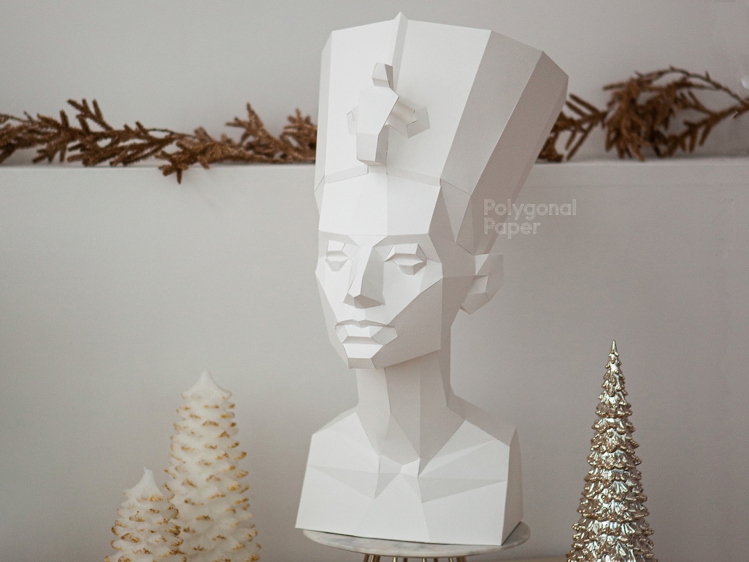 DIY Papercraft Nefertiti Bust: Printable and Cutting Machine Templates ...