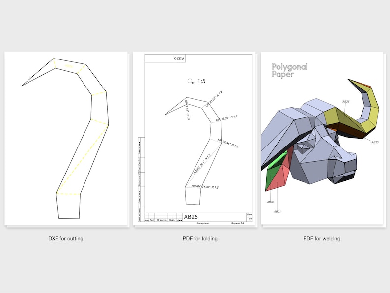 African Buffalo in DXF Format for Assembly From Metal. - Etsy