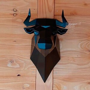 Bull Head: DIY Metal Wall Sculpture. DXF File for Assembly From Sheet ...