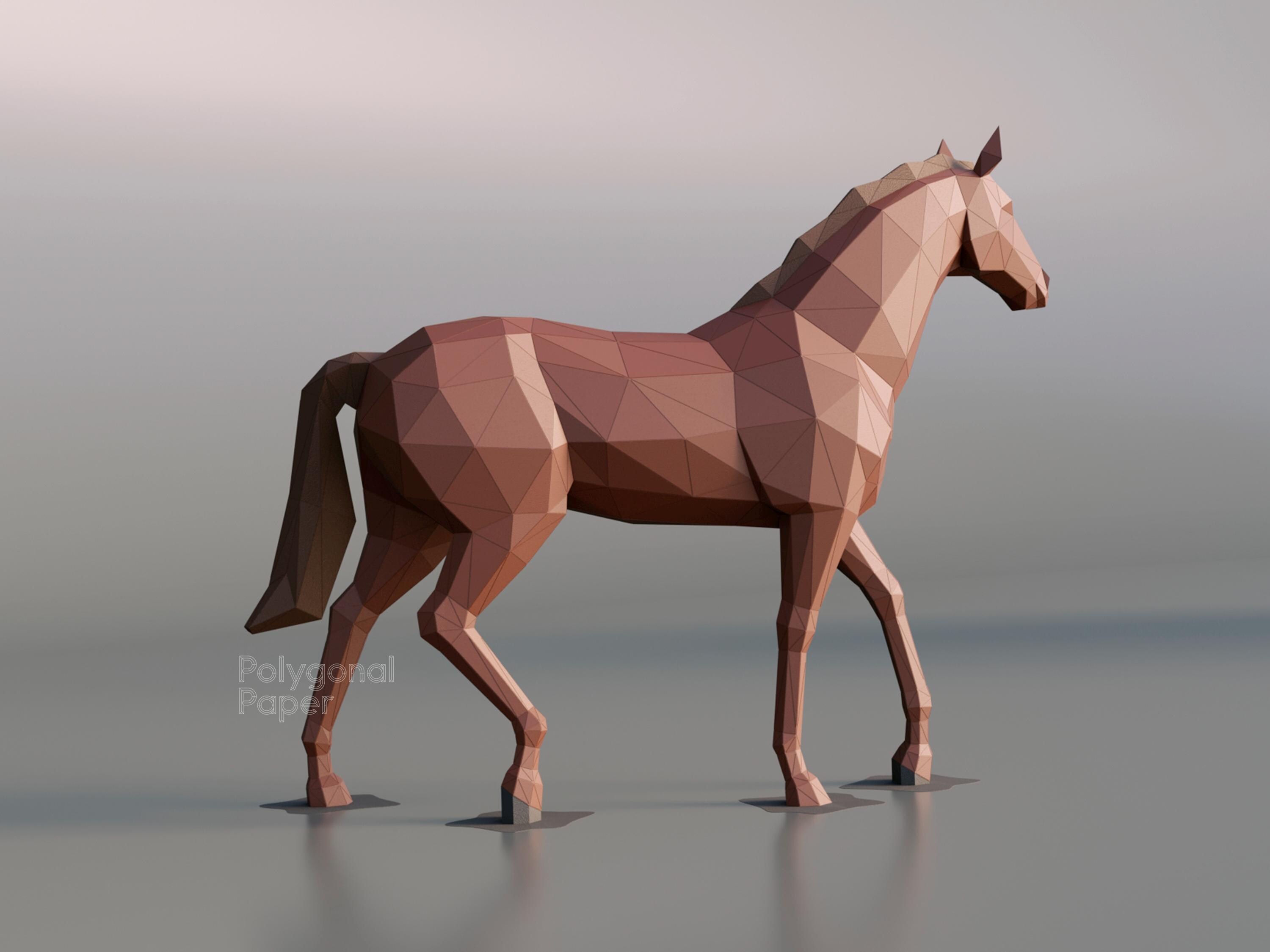 Horse: DIY Papercraft Sculpture. Printable PDF Template, SVG Drawings ...
