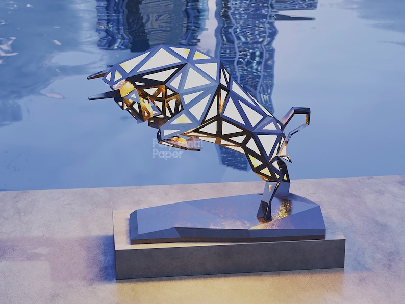 Glowing Bull in DXF Format for Assembly From Metal. Template - Etsy