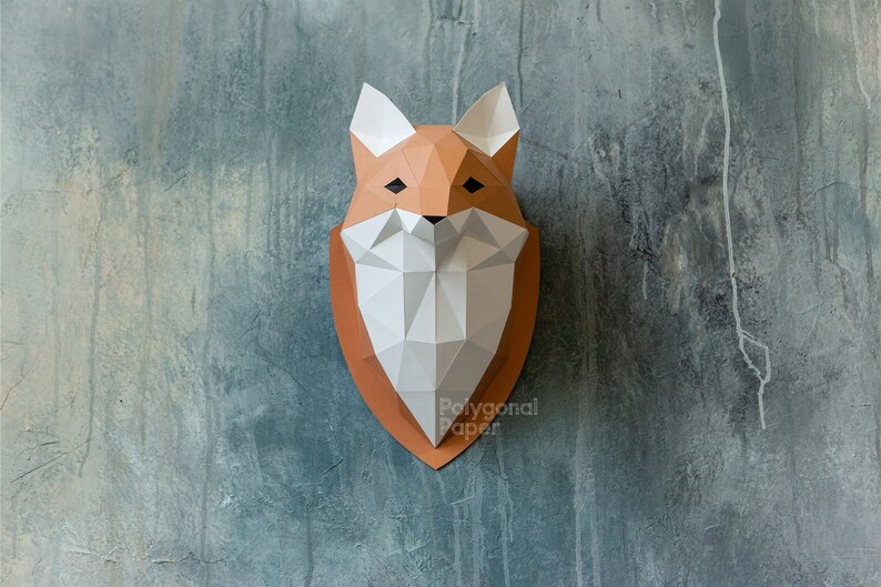 Fox Head: Digital Files for Papercraft. Printable PDF | Etsy