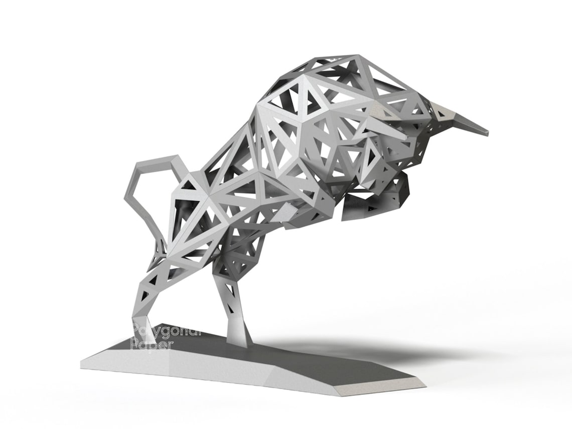 Glowing Bull in DXF Format for Assembly From Metal. Template - Etsy