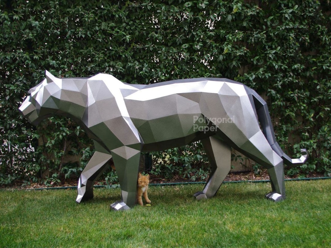 Tiger in DXF Format for Assembly From Metal. Template for Geometric ...