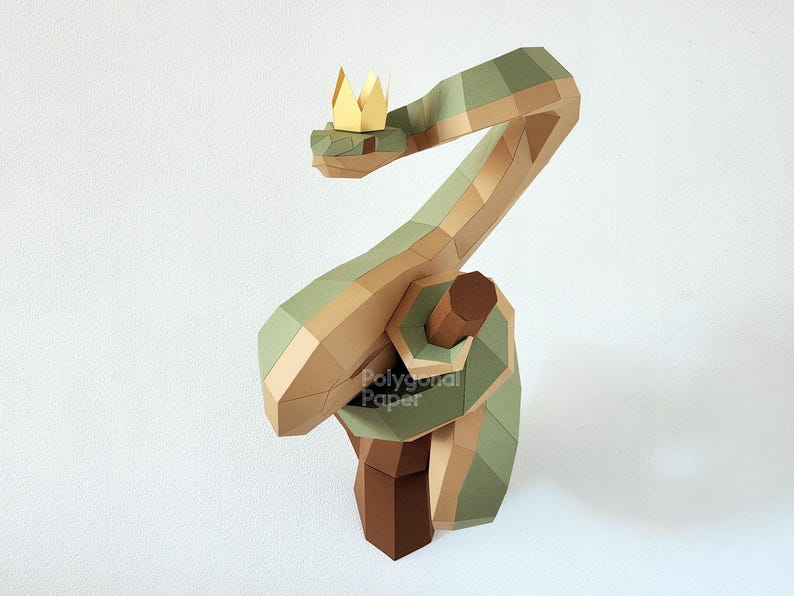 Snake: DIY Papercraft Sculpture. Printable PDF Template, SVG Drawings ...