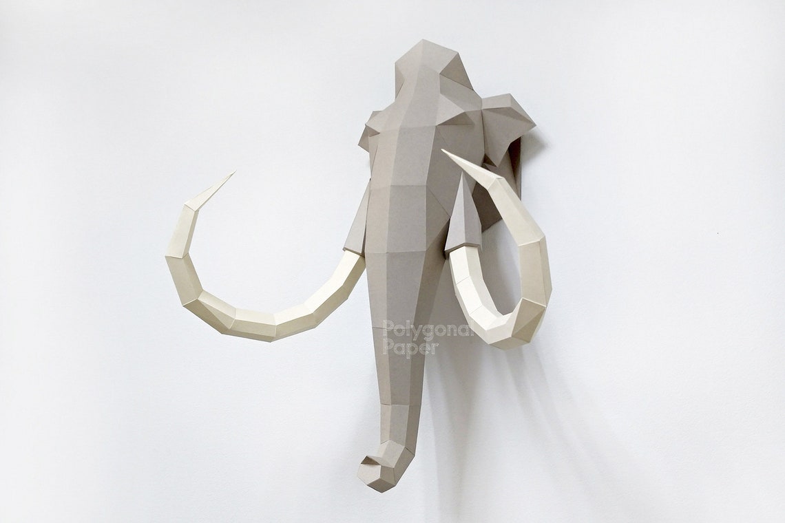 Mammoth Head: Digital Files for Papercraft. Printable PDF - Etsy