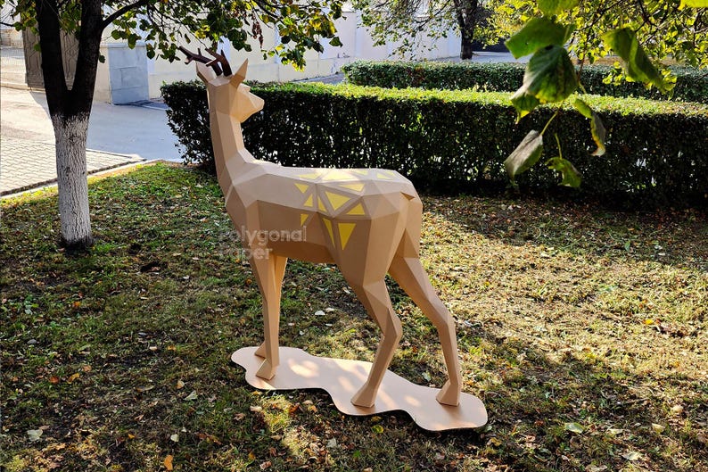 Roe Deer: DIY Papercraft Sculpture. Printable PDF Template, DXF ...